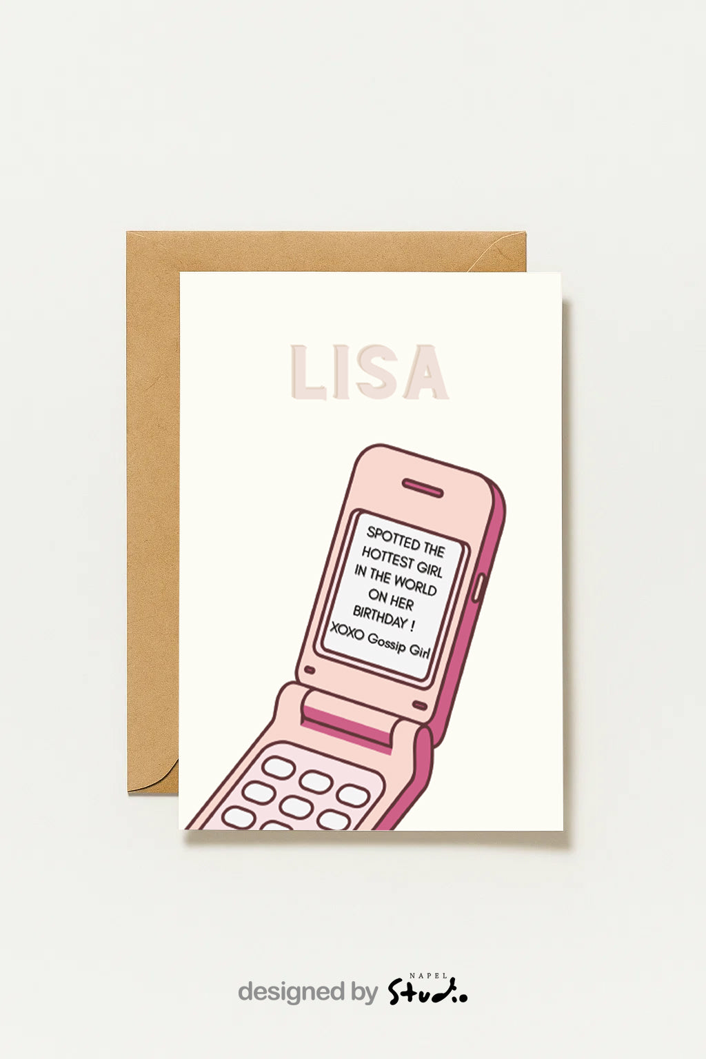 Funny Gossip Girl birthday card – “Spotted the hottest girl” – flip ph ...