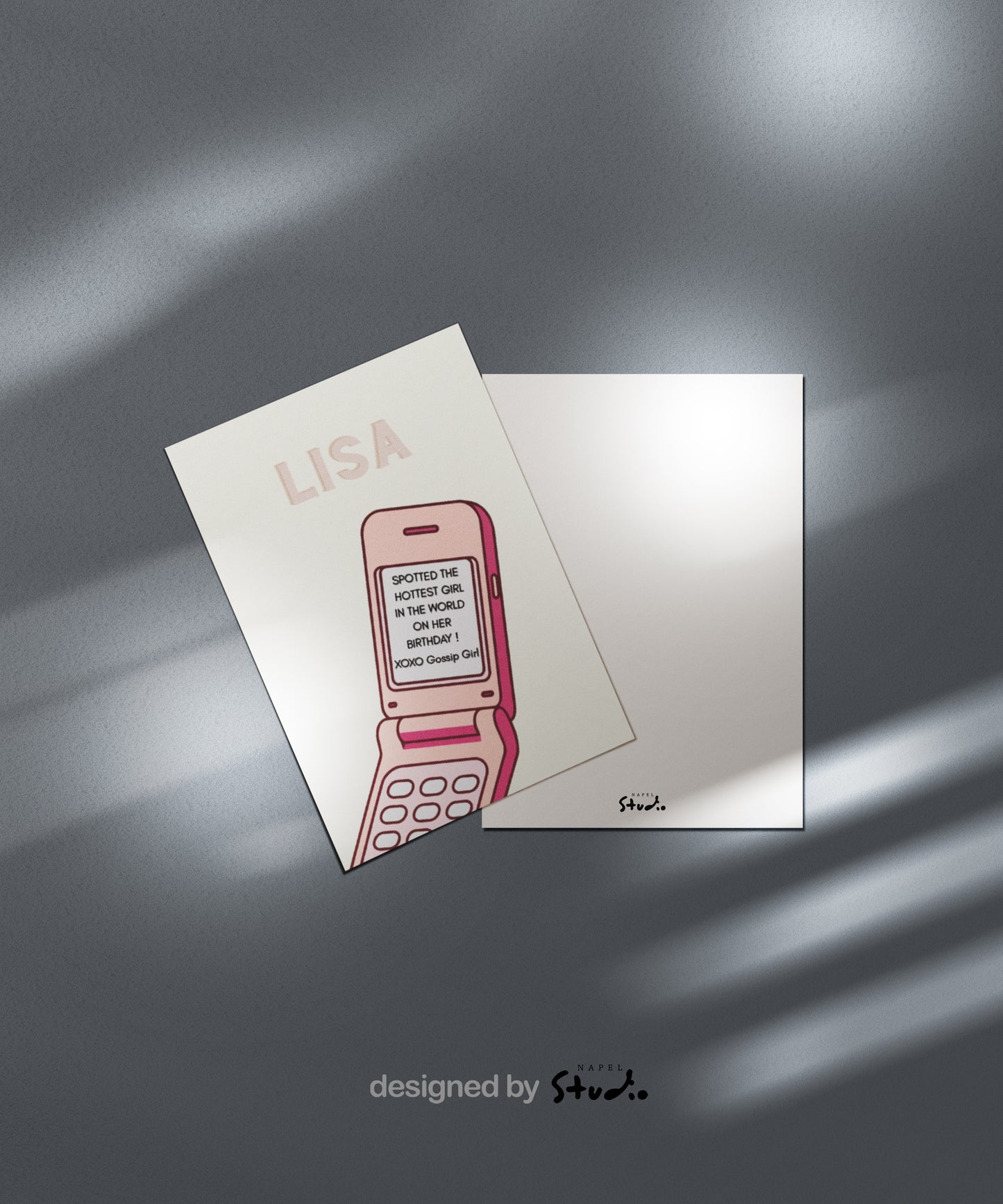 Funny Gossip Girl birthday card – “Spotted the hottest girl” – flip ph ...